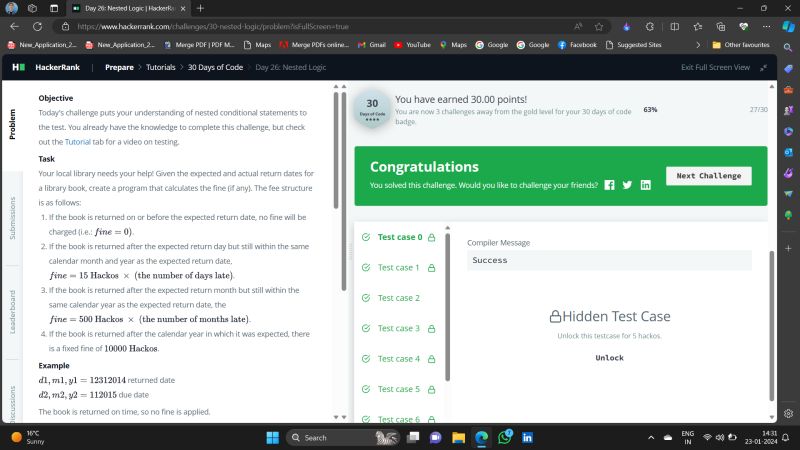Conquered Nested Logic challenge with HackerRank | Kunal Anand posted ... Conquered Nested Logic challenge with HackerRank | Kunal Anand posted ...