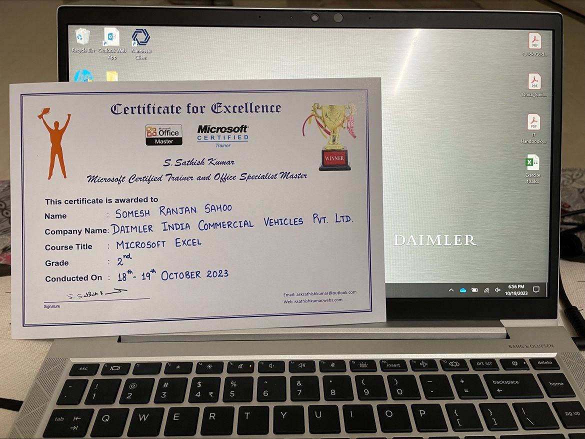 Somesh Ranjan Sahoo on LinkedIn: #microsoft #excel #certificate #dicv # ... Somesh Ranjan Sahoo on LinkedIn: #microsoft #excel #certificate #dicv # ...