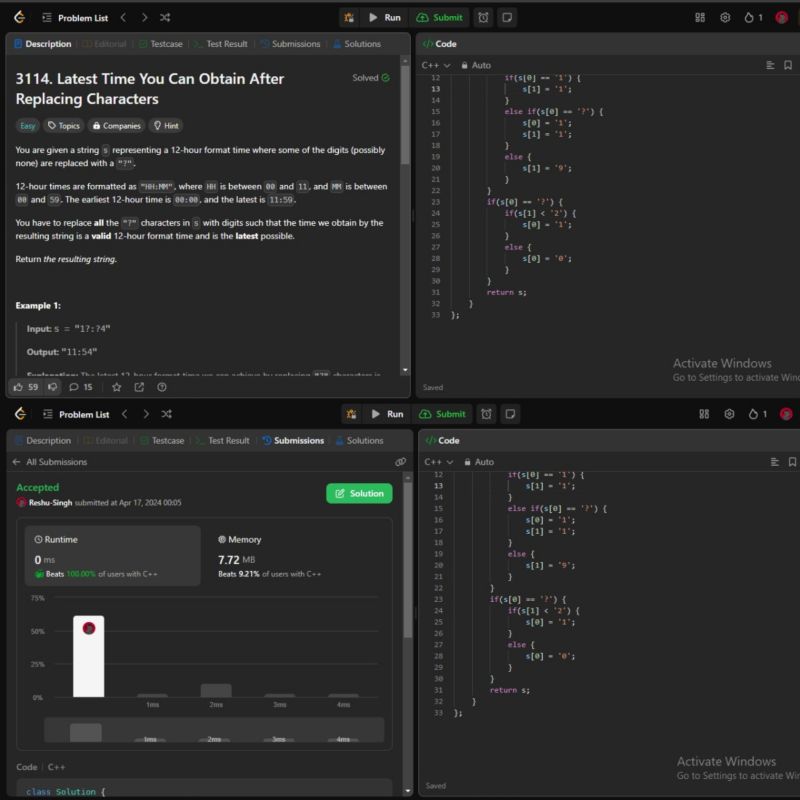Leetcode challenge: Replacing Characters | Reshu Singh posted on the ... Leetcode challenge: Replacing Characters | Reshu Singh posted on the ...
