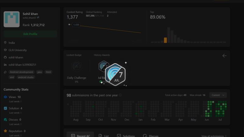 Sohil Khan on LinkedIn: #leetcode #codingchallenge #problemsolving Sohil Khan on LinkedIn: #leetcode #codingchallenge #problemsolving