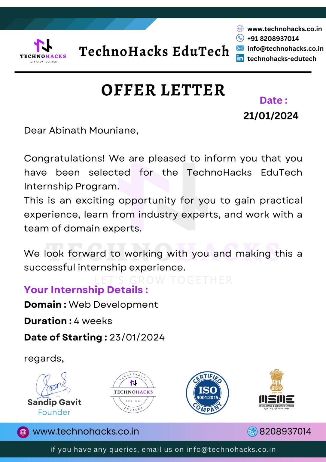 Abinath Asariya on LinkedIn: #newbeginnings #technohacks #sandipgavit Abinath Asariya on LinkedIn: #newbeginnings #technohacks #sandipgavit