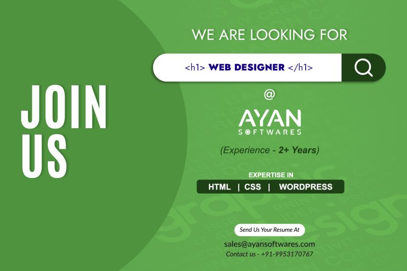 AYAN Softwares on LinkedIn: #hiring #html #css #developer #wordpress AYAN Softwares on LinkedIn: #hiring #html #css #developer #wordpress