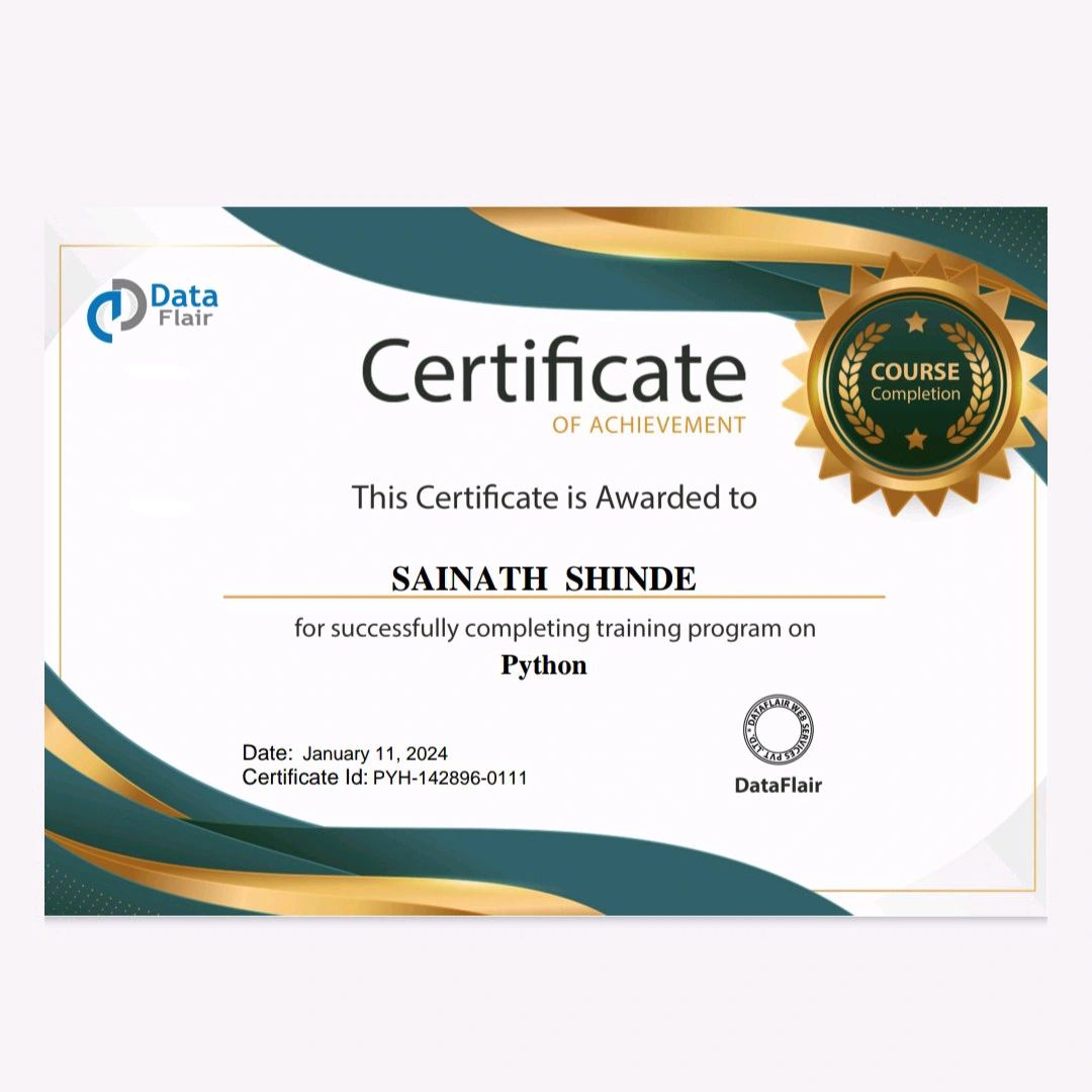 Sainath Shinde on LinkedIn: data flair certificate of python ... Sainath Shinde on LinkedIn: data flair certificate of python ...