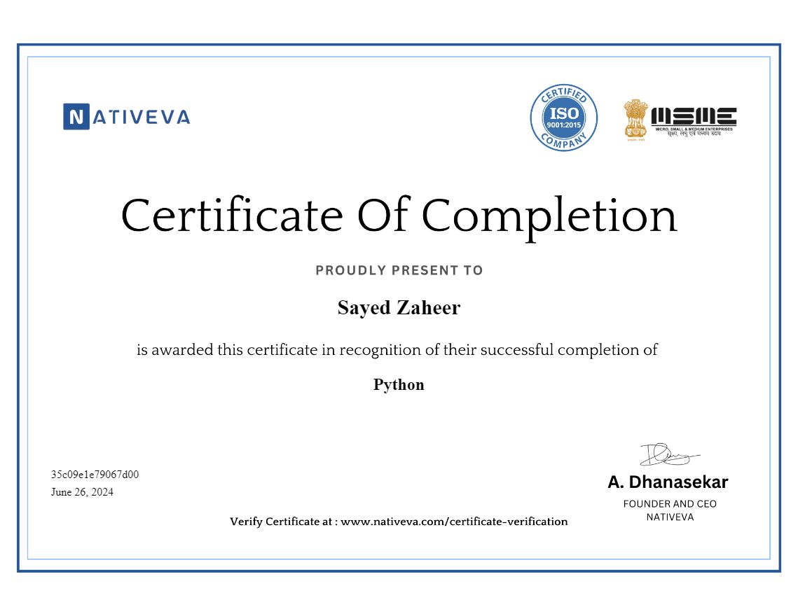 Sayed Zaheer on LinkedIn: #python #programming #learning #nativeva # ... Sayed Zaheer on LinkedIn: #python #programming #learning #nativeva # ...