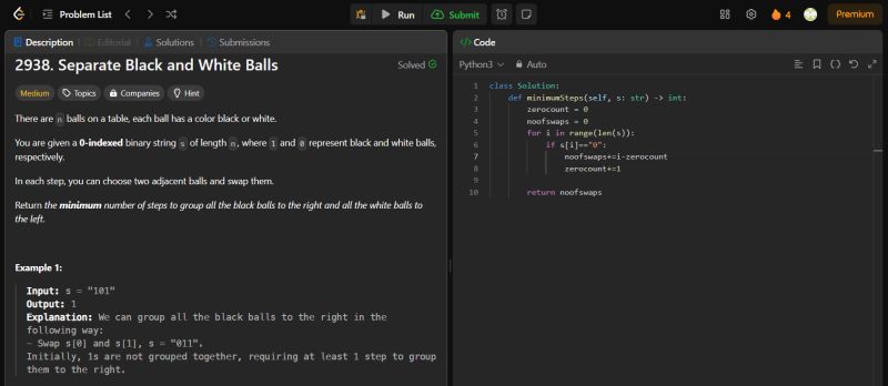 Day355 of #1001daysofcode: Separate Black and White Balls | Shivam ... Day355 of #1001daysofcode: Separate Black and White Balls | Shivam ...