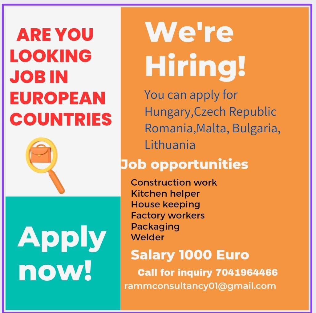 Bhavika D. on LinkedIn: Job in European countries Bhavika D. on LinkedIn: Job in European countries