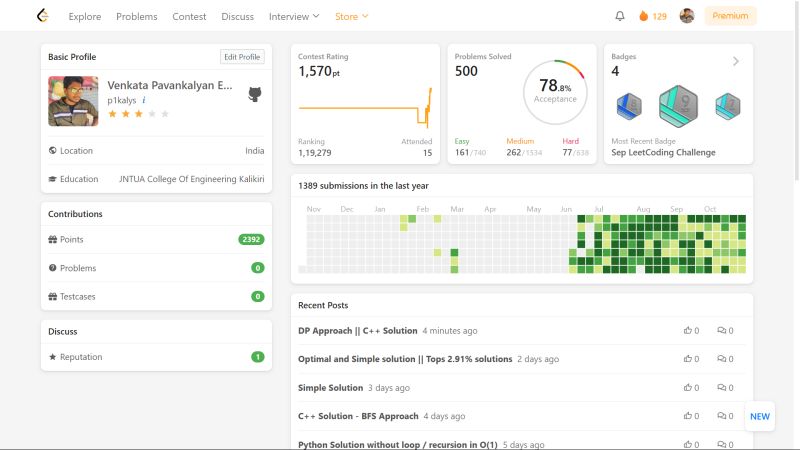 Successfully solved 500+ LeetCode problems | Pavan Emani posted on the ... Successfully solved 500+ LeetCode problems | Pavan Emani posted on the ...