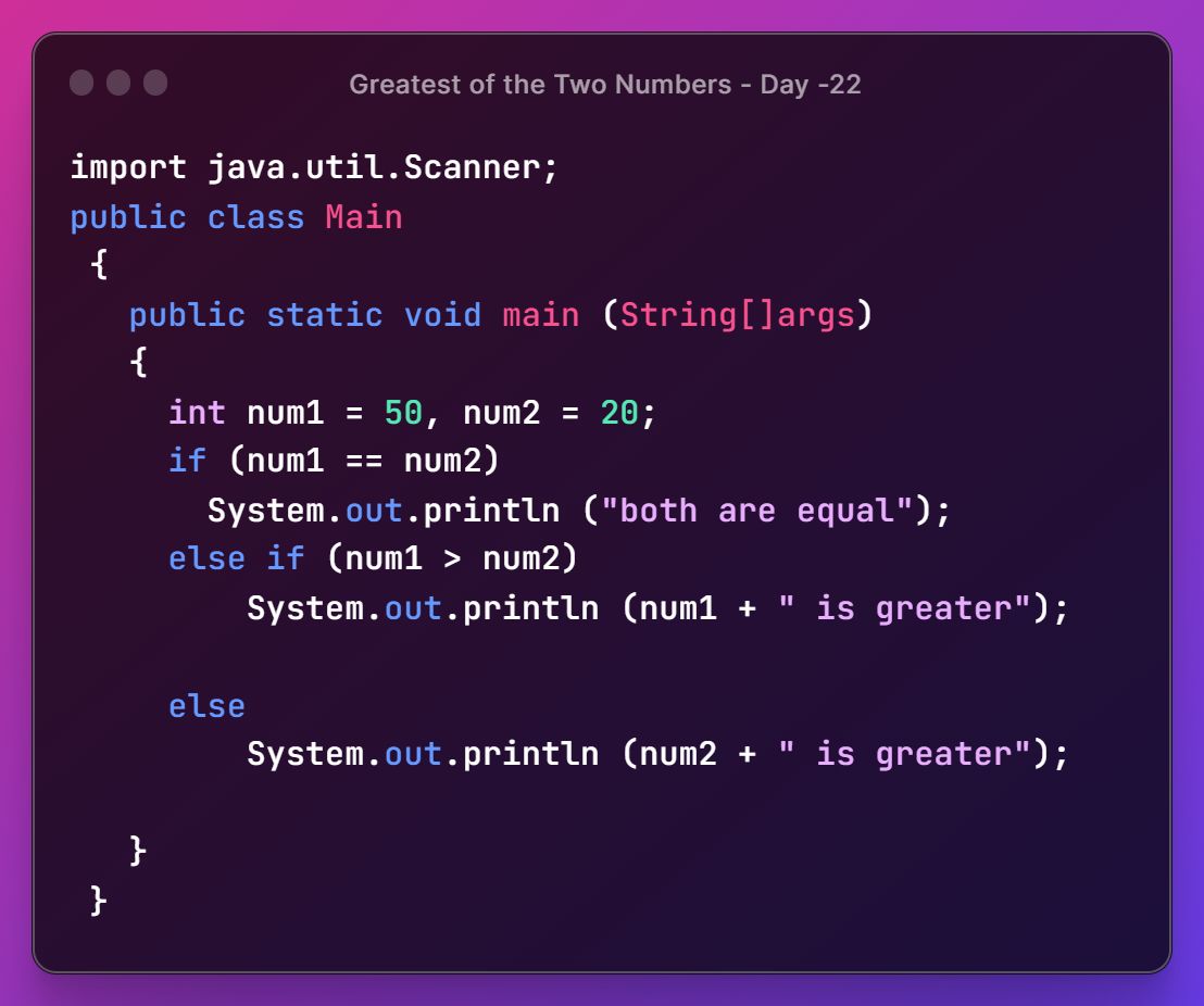 Sugesh R on LinkedIn: #day22 #100daysofcode #coding #java Sugesh R on LinkedIn: #day22 #100daysofcode #coding #java
