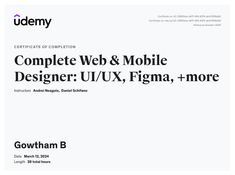 Gowtham B on LinkedIn: #uiux #udemycertified #designjourney Gowtham B on LinkedIn: #uiux #udemycertified #designjourney