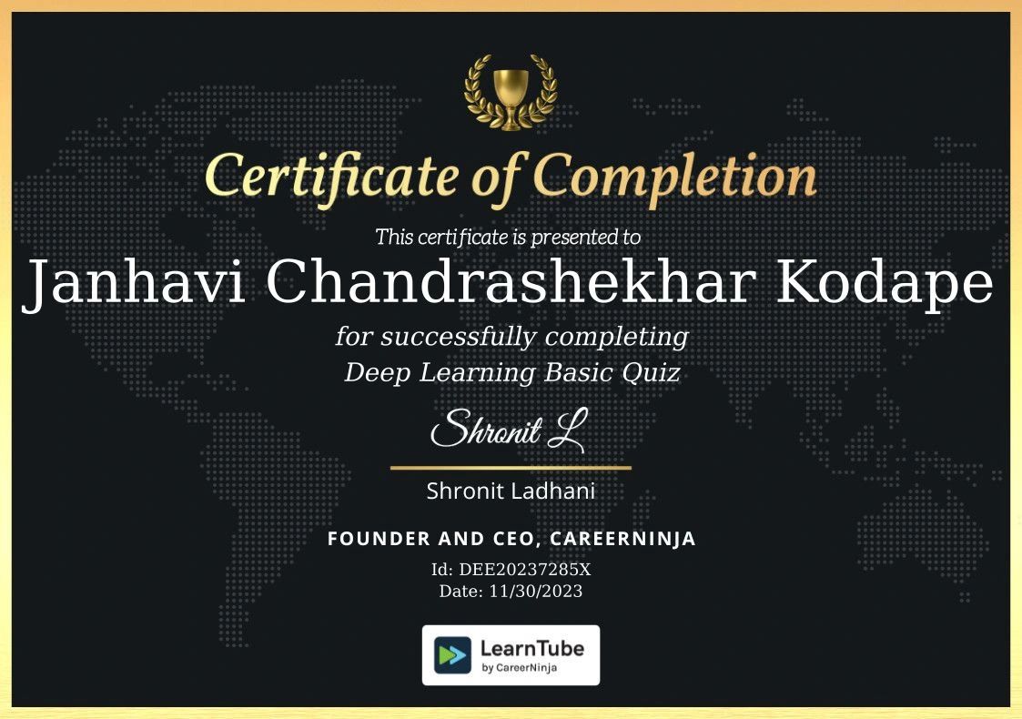 Janhavi Kodape on LinkedIn: Excited to share that I've received the ... Janhavi Kodape on LinkedIn: Excited to share that I've received the ...