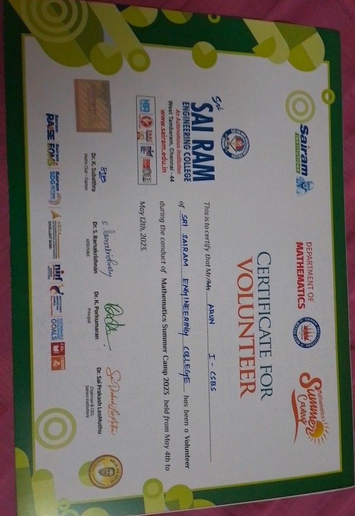 ARUN S (B.Tech) on LinkedIn: #mathsclub #summercamp2023 # ... ARUN S (B.Tech) on LinkedIn: #mathsclub #summercamp2023 # ...