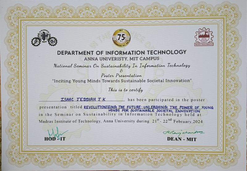 Isaac Jeddiah on LinkedIn: I like to share my Certificate of ... Isaac Jeddiah on LinkedIn: I like to share my Certificate of ...
