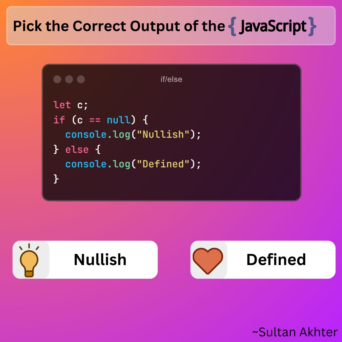 Sultan Akhter ⚛️ on LinkedIn: #jsquizbysultan #html #css #javascript ... Sultan Akhter ⚛️ on LinkedIn: #jsquizbysultan #html #css #javascript ...