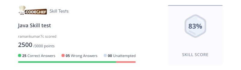 Raman Kumar on LinkedIn: #java #codechef #skills Raman Kumar on LinkedIn: #java #codechef #skills