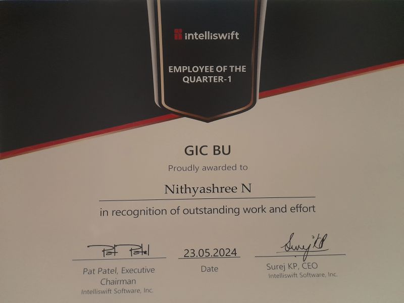 Nithya Shree on LinkedIn: #intelliswift Nithya Shree on LinkedIn: #intelliswift