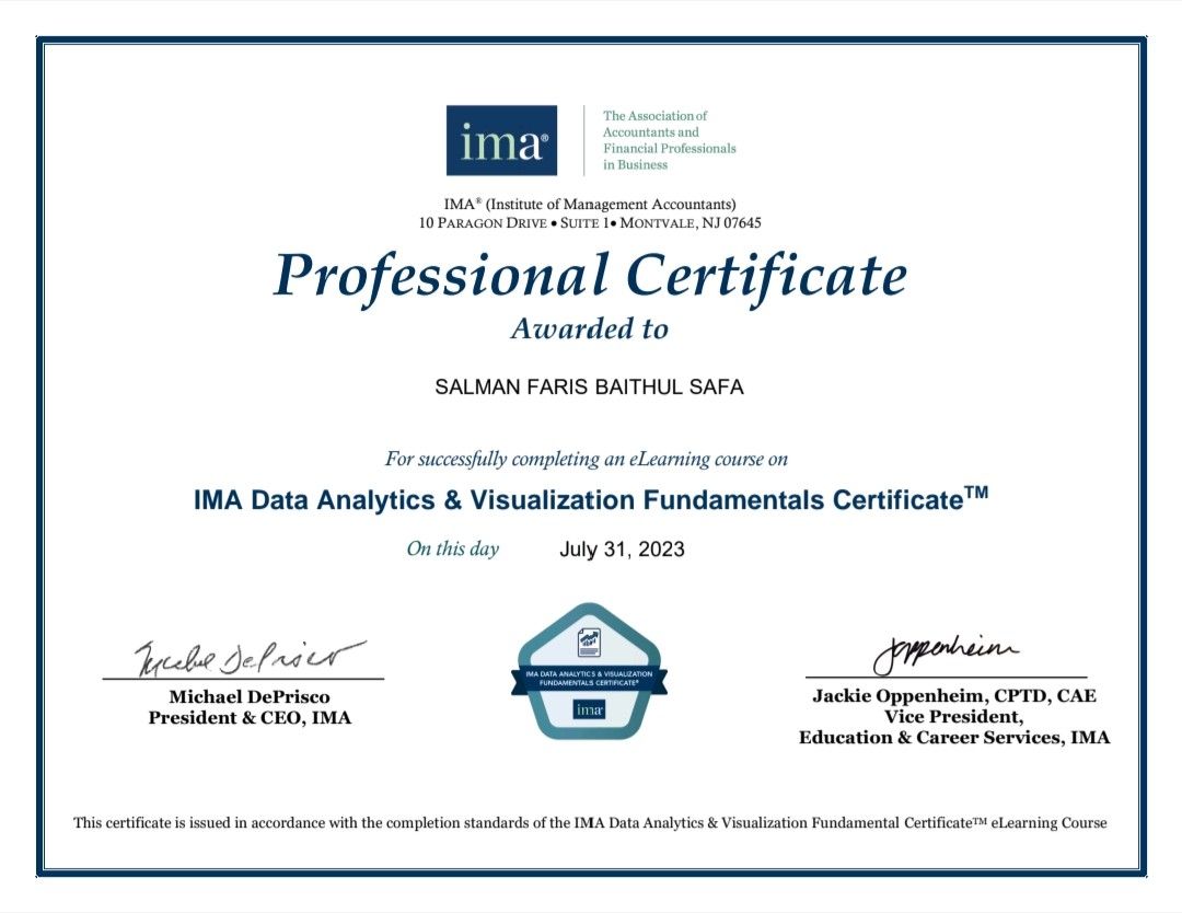 salman faris on LinkedIn: Completed IMA certificate of Data Analytics ... salman faris on LinkedIn: Completed IMA certificate of Data Analytics ...
