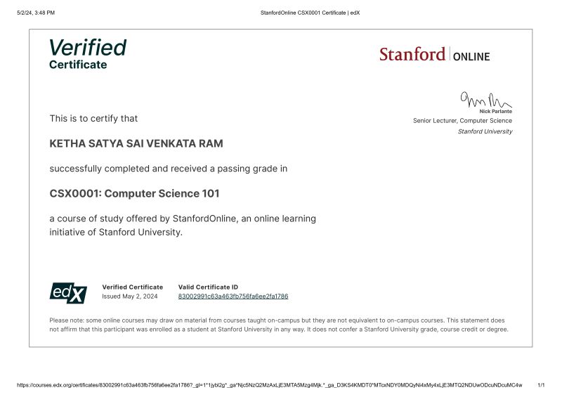 KETHA SATYA SAI VENKATA RAM on LinkedIn: 🎓 Excited to announce my ... KETHA SATYA SAI VENKATA RAM on LinkedIn: 🎓 Excited to announce my ...