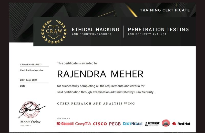 Rajendra Meher on LinkedIn: #crawsecurity Rajendra Meher on LinkedIn: #crawsecurity