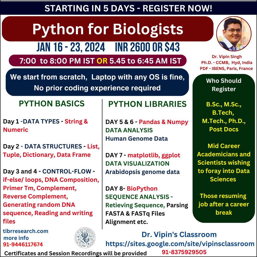 Dr. Vipin Singh on LinkedIn: #python_for_biologists #python3 #enhance ... Dr. Vipin Singh on LinkedIn: #python_for_biologists #python3 #enhance ...