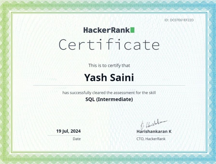 Yash Saini on LinkedIn: #sql #datascience #continuouslearning Yash Saini on LinkedIn: #sql #datascience #continuouslearning
