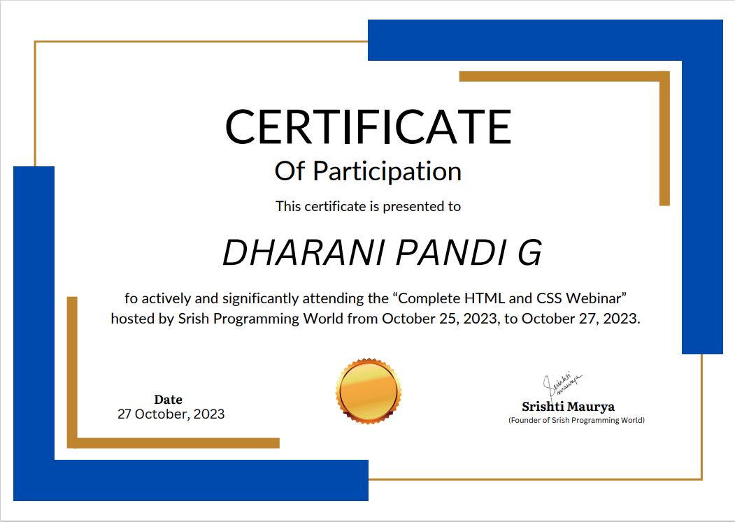 Dharani Pandi G on LinkedIn: #html #css #webdevelopment # ... Dharani Pandi G on LinkedIn: #html #css #webdevelopment # ...