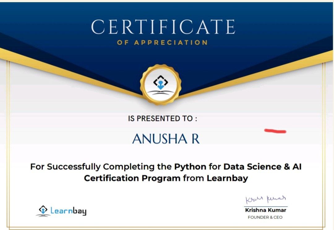 Anusha Raghavendran on LinkedIn: #python #datascience #learnbay Anusha Raghavendran on LinkedIn: #python #datascience #learnbay
