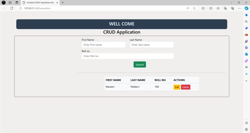 🚀 Launching CRUD application with HTML, CSS, JavaScript 🚀 | Pedduri ... 🚀 Launching CRUD application with HTML, CSS, JavaScript 🚀 | Pedduri ...