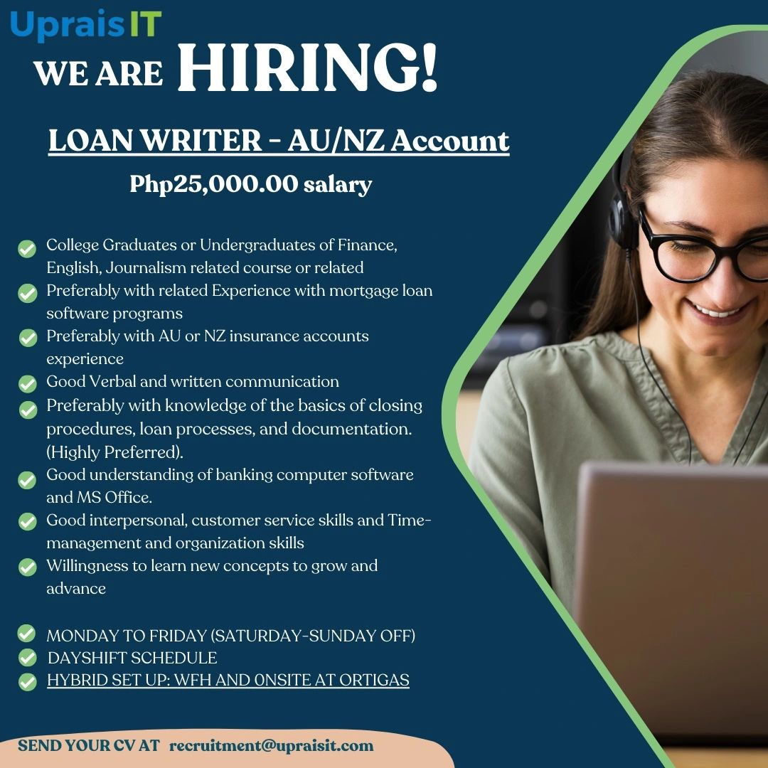 UpRaisIT on LinkedIn: Join our TEAM‼️‼️ HYBRID SET UP! WFH AND ONSITE ... UpRaisIT on LinkedIn: Join our TEAM‼️‼️ HYBRID SET UP! WFH AND ONSITE ...