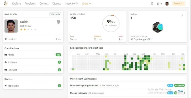Sachin saini on LinkedIn: Successfully completed 150 LeetCode DSA ... Sachin saini on LinkedIn: Successfully completed 150 LeetCode DSA ...