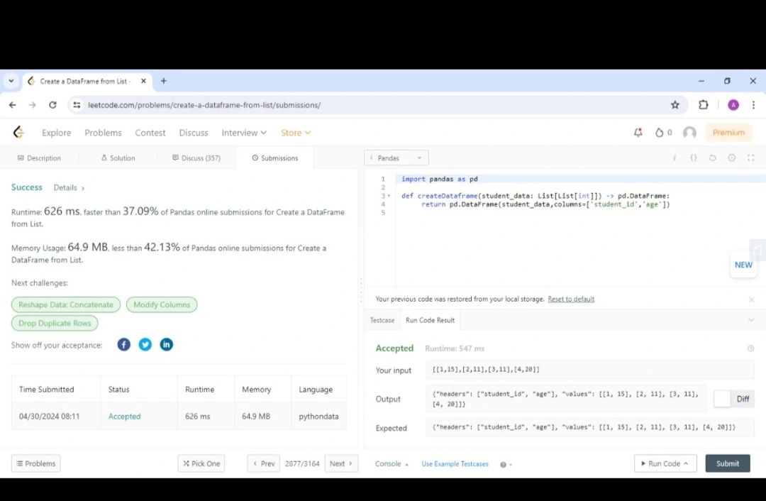 Abinaya Selvam on LinkedIn: 🚀 **Embarking on the LeetCode 30-Day Pandas ... Abinaya Selvam on LinkedIn: 🚀 **Embarking on the LeetCode 30-Day Pandas ...
