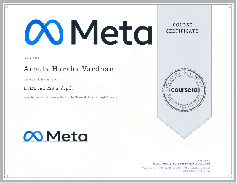 Arpula Harsha Vardhan on LinkedIn: #webdevelopment #html #css #coursera ... Arpula Harsha Vardhan on LinkedIn: #webdevelopment #html #css #coursera ...