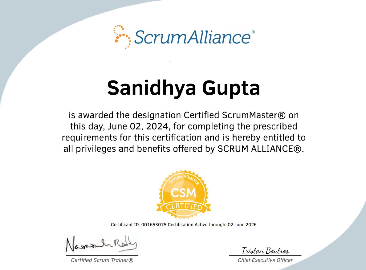 Sanidhya Gupta on LinkedIn: #csm #scrummaster #agile # ... Sanidhya Gupta on LinkedIn: #csm #scrummaster #agile # ...