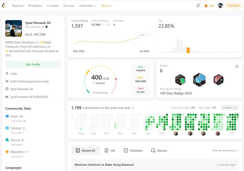 Syed Muneeb Ali on LinkedIn: #leetcode #programming #coding #milestone ... Syed Muneeb Ali on LinkedIn: #leetcode #programming #coding #milestone ...