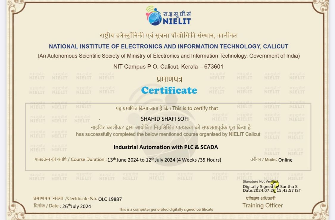 Shahid Shafi on LinkedIn: #nielitcalicut #industrialautomation Shahid Shafi on LinkedIn: #nielitcalicut #industrialautomation