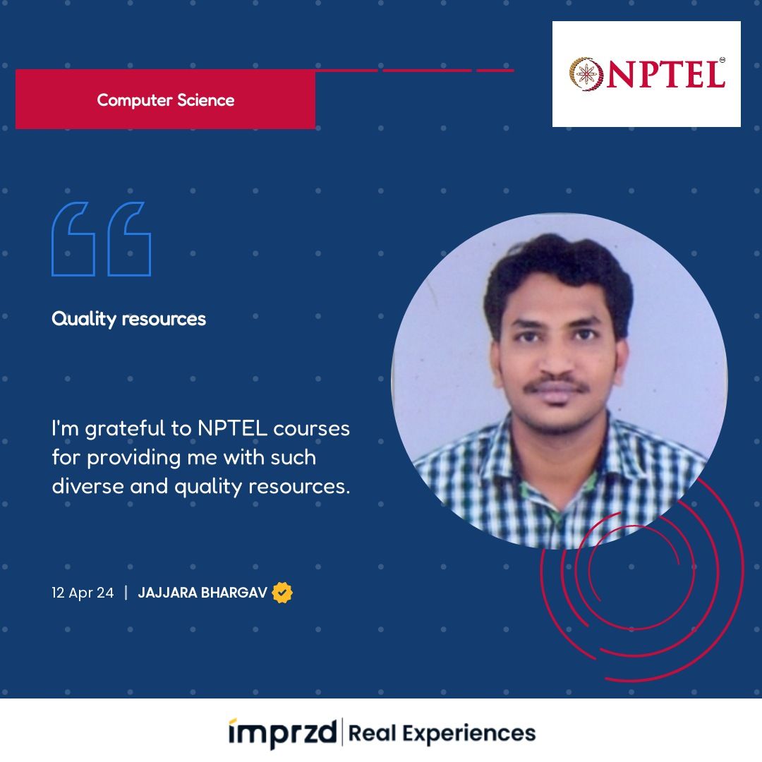 JAJJARA BHARGAV on LinkedIn: NPTEL Certification NPTEL NPTEL IIT Madras ... JAJJARA BHARGAV on LinkedIn: NPTEL Certification NPTEL NPTEL IIT Madras ...