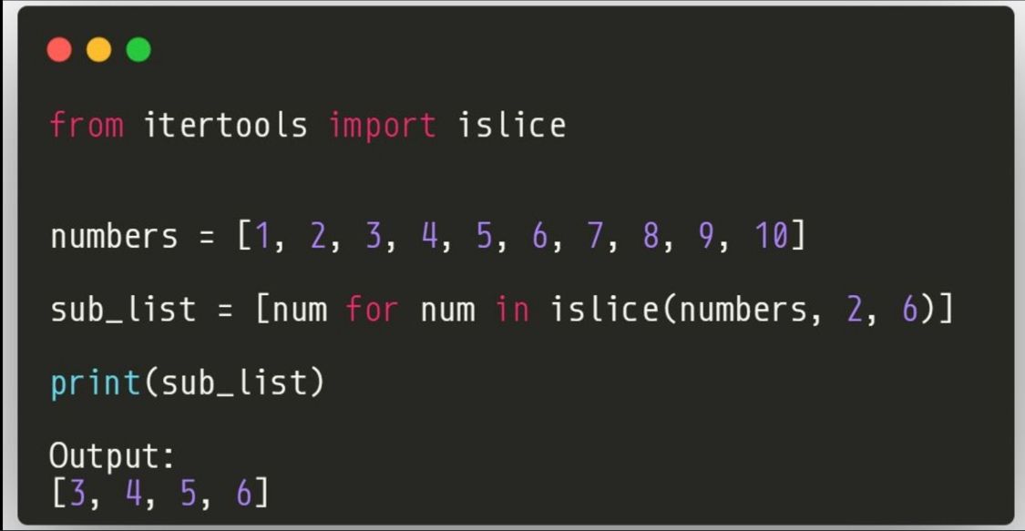 How to create a sublist with islice from itertools | Dmitry Fyodorov ... How to create a sublist with islice from itertools | Dmitry Fyodorov ...