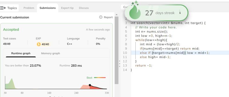 Vishakha Sharma on LinkedIn: #100daysofcode #binarysearch #algorithm # ... Vishakha Sharma on LinkedIn: #100daysofcode #binarysearch #algorithm # ...