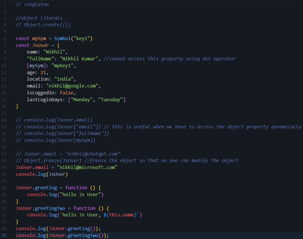 Nikhil Negi on LinkedIn: #javascript #objectliterals #singletons # ... Nikhil Negi on LinkedIn: #javascript #objectliterals #singletons # ...
