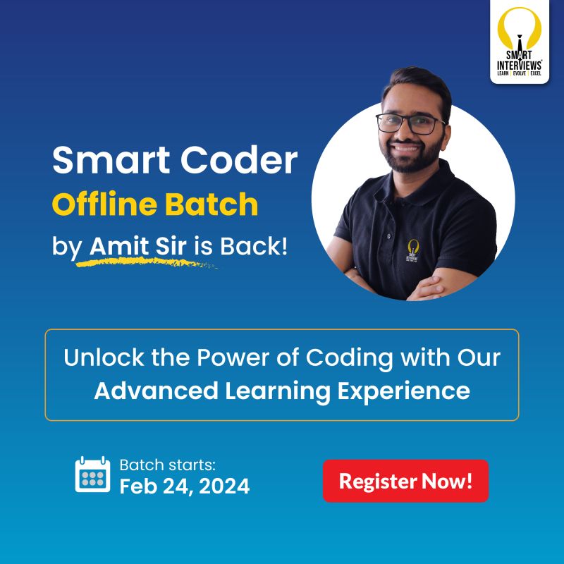 Smart Interviews on LinkedIn: #smartcoder #smartcodercourse # ... Smart Interviews on LinkedIn: #smartcoder #smartcodercourse # ...