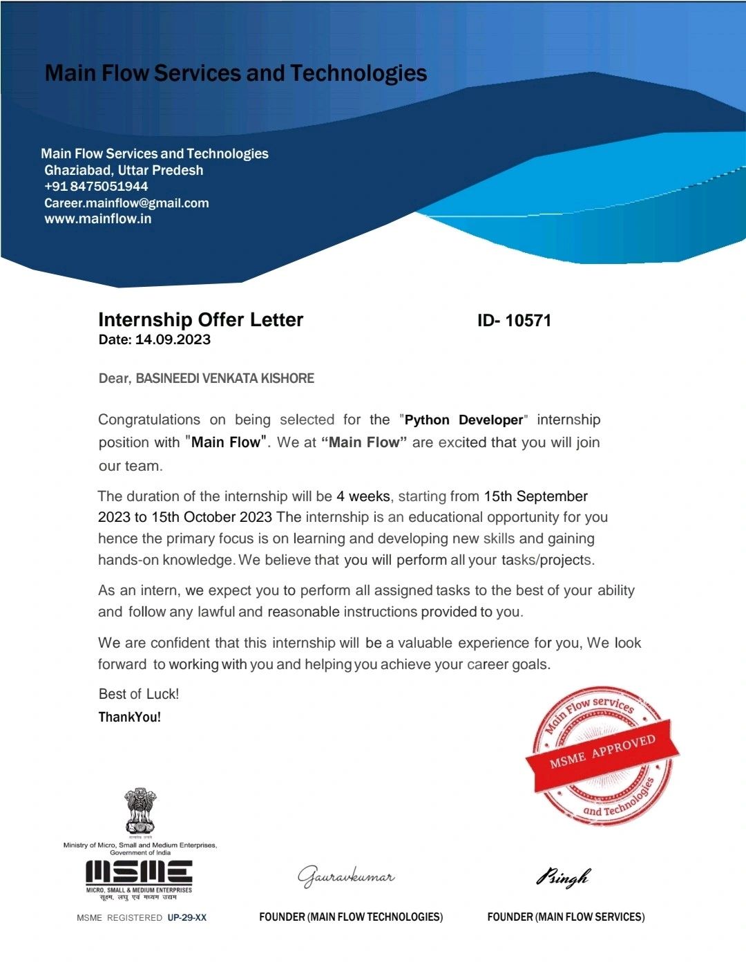 Venkata Kishore on LinkedIn: #mainflowservicesandtechnologies # ... Venkata Kishore on LinkedIn: #mainflowservicesandtechnologies # ...