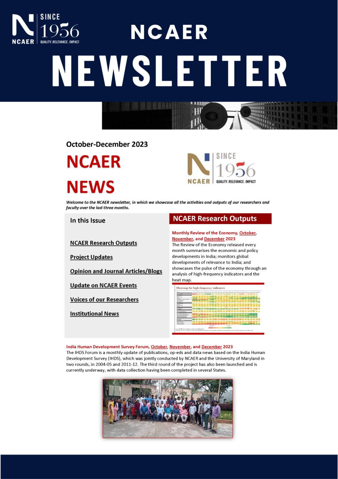 NCAER on LinkedIn: Check out the latest quarterly NCAER newsletter ... NCAER on LinkedIn: Check out the latest quarterly NCAER newsletter ...