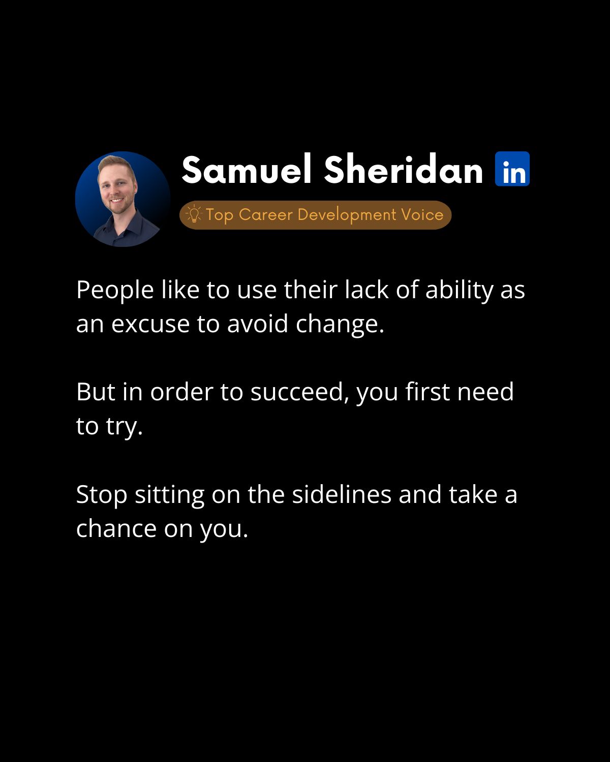 Samuel Sheridan on LinkedIn: Ever feel like you’re not qualified to ... Samuel Sheridan on LinkedIn: Ever feel like you’re not qualified to ...