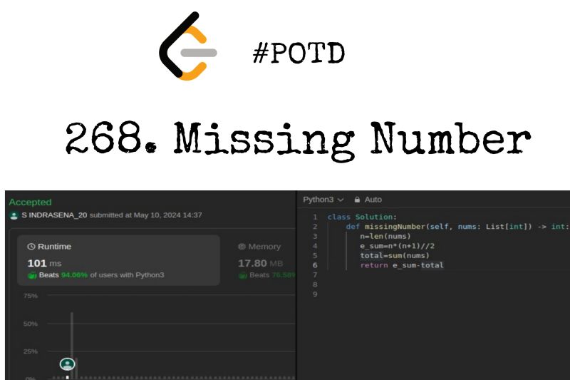 S. INDRASENA on LinkedIn: #dsa #python #leetcode #missingnumber # ... S. INDRASENA on LinkedIn: #dsa #python #leetcode #missingnumber # ...