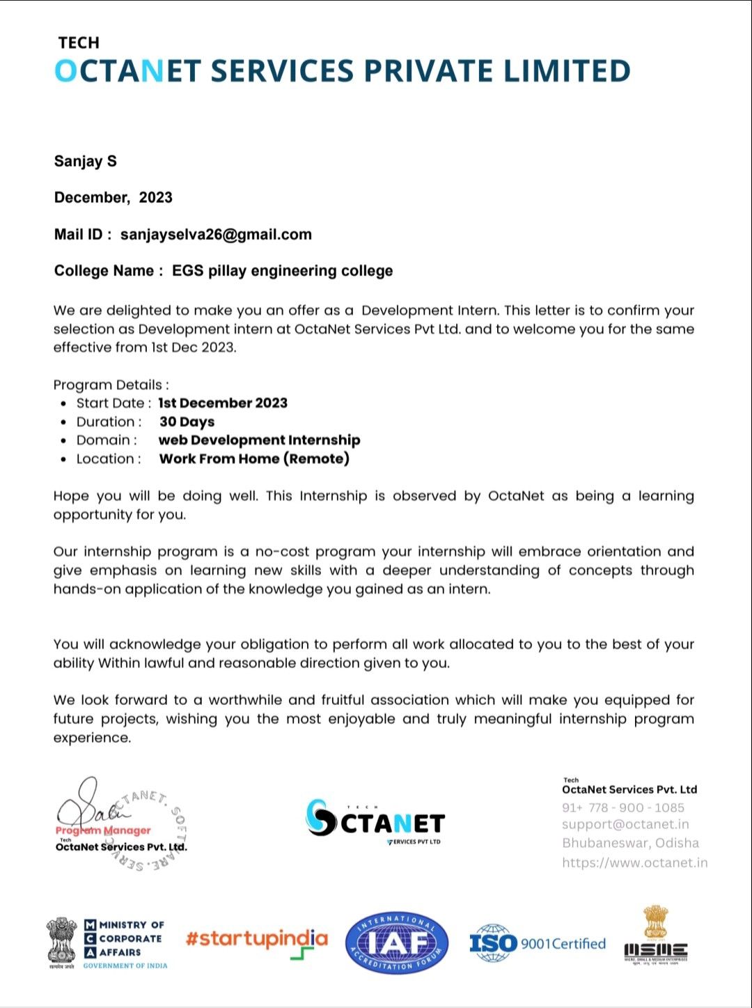 Sanjay S on LinkedIn: #octanet #webdevelopment Sanjay S on LinkedIn: #octanet #webdevelopment