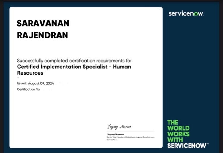 Saravanan Rajendran on LinkedIn: #servicenow #certification # ... Saravanan Rajendran on LinkedIn: #servicenow #certification # ...