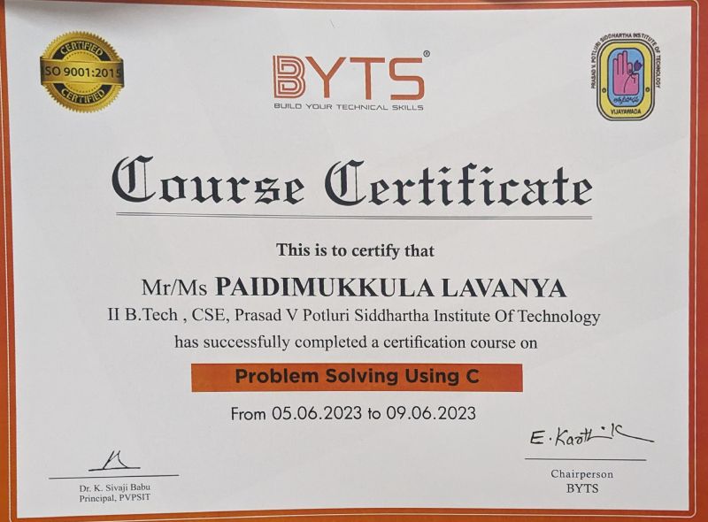 Paidimukkula Lavanya on LinkedIn: #byts #problemsolving #cprogramming # ... Paidimukkula Lavanya on LinkedIn: #byts #problemsolving #cprogramming # ...