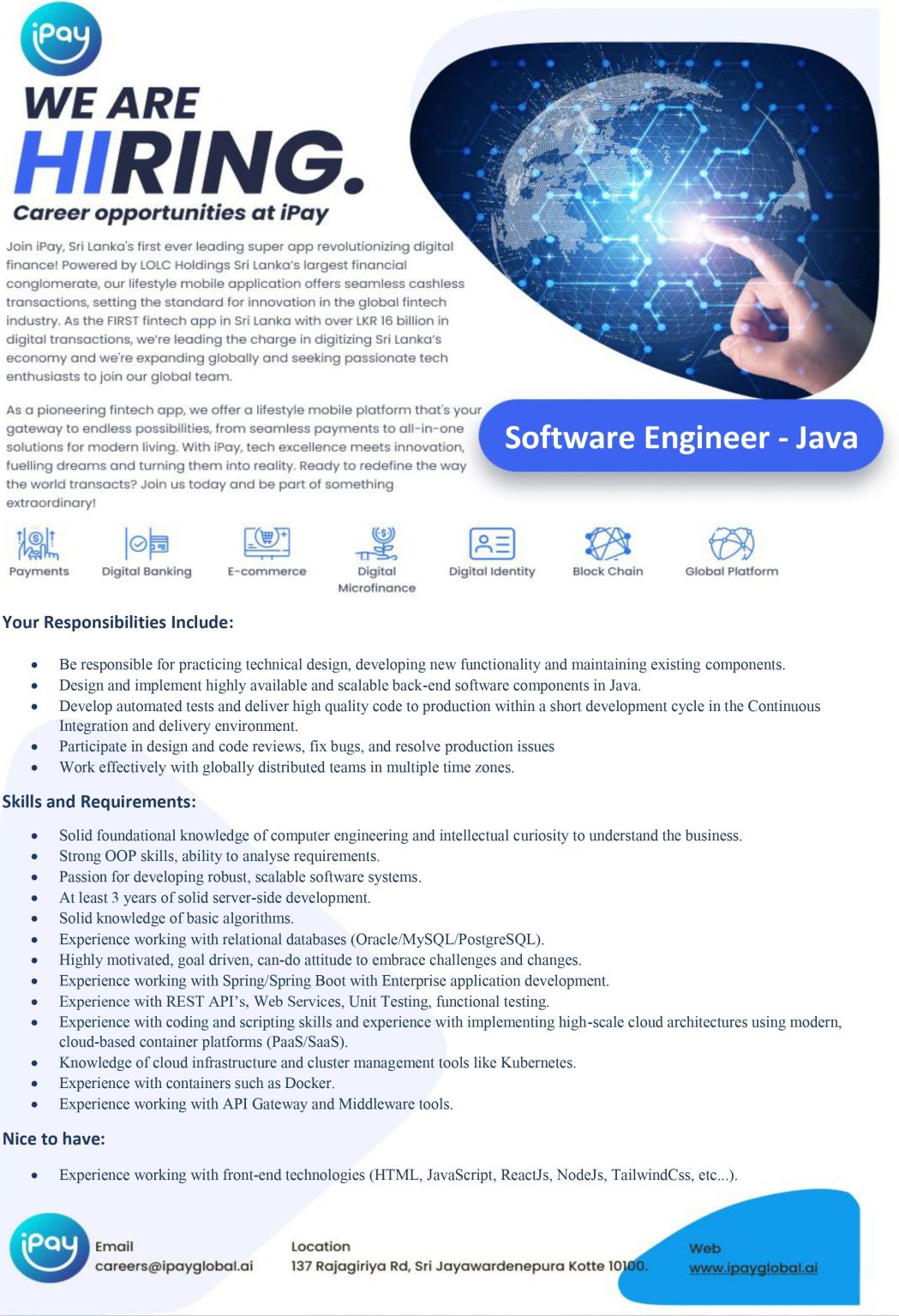 Rishan Jainudeen on LinkedIn: #ipay #softwareengineer #java Rishan Jainudeen on LinkedIn: #ipay #softwareengineer #java
