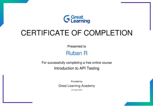 Ruban Rajasekar on LinkedIn: #apitesting #greatlearning # ... Ruban Rajasekar on LinkedIn: #apitesting #greatlearning # ...