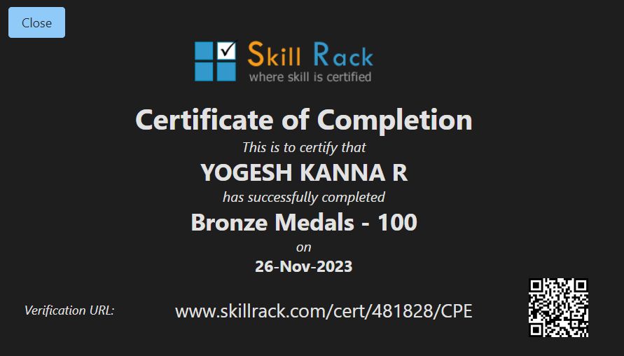 Yogesh Kanna on LinkedIn: #skillrack #certificate #programming Yogesh Kanna on LinkedIn: #skillrack #certificate #programming
