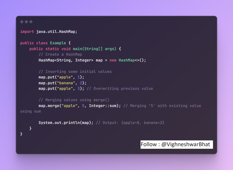 Vighneshwar Bhat on LinkedIn: #java #programming #hashmap #javatips # ... Vighneshwar Bhat on LinkedIn: #java #programming #hashmap #javatips # ...